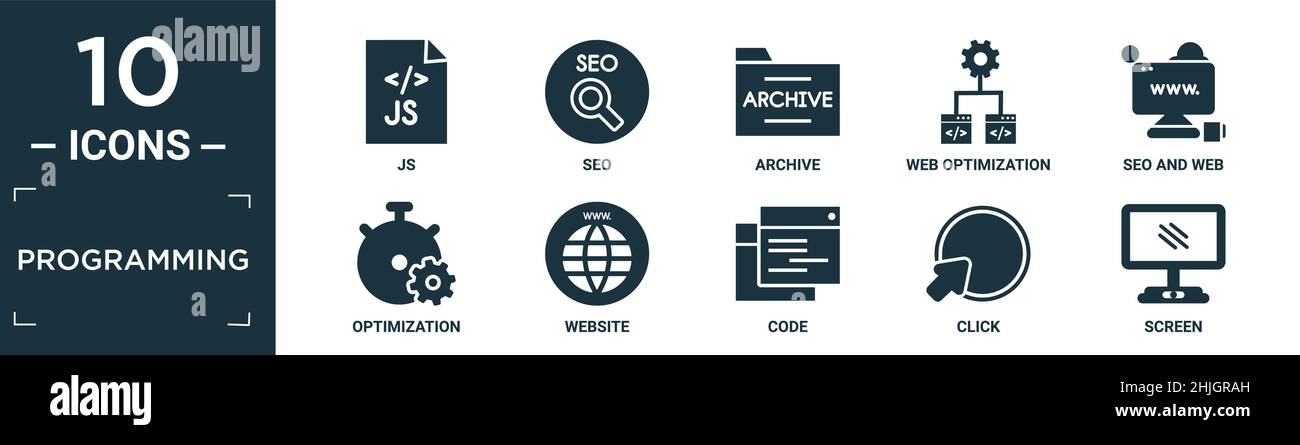 Flat design folder icon set hi-res stock photography and images - Alamy