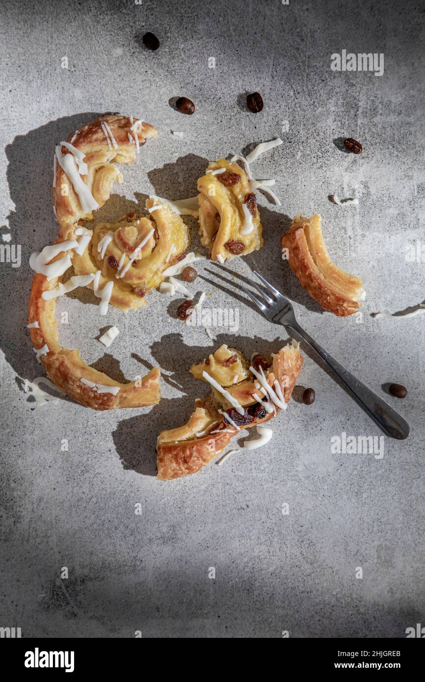 A dismantled Raisin Pastry Stock Photo - Alamy