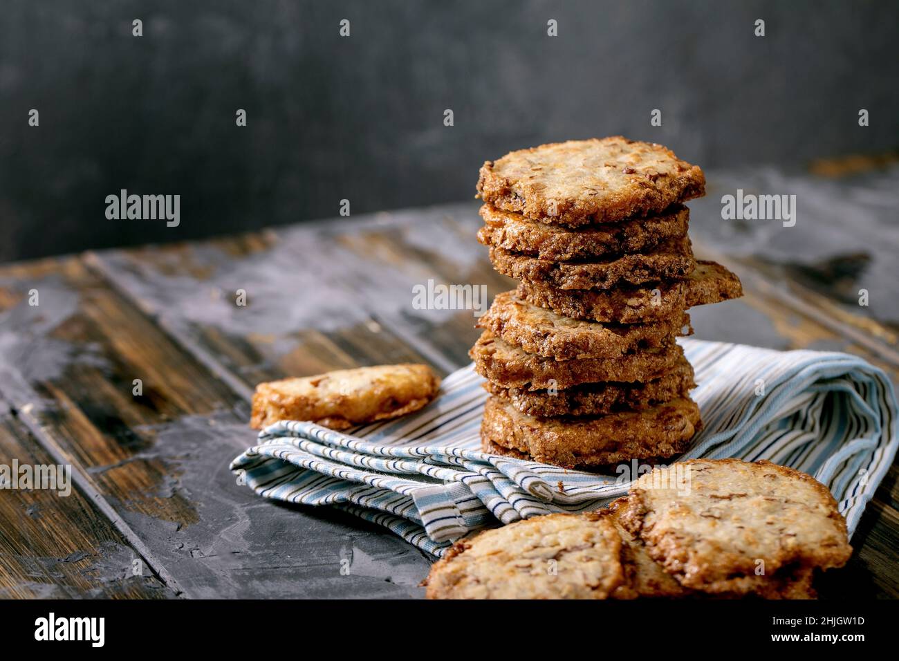 Homemade square shortbread sugar cookies with nuts and white chocolate ...