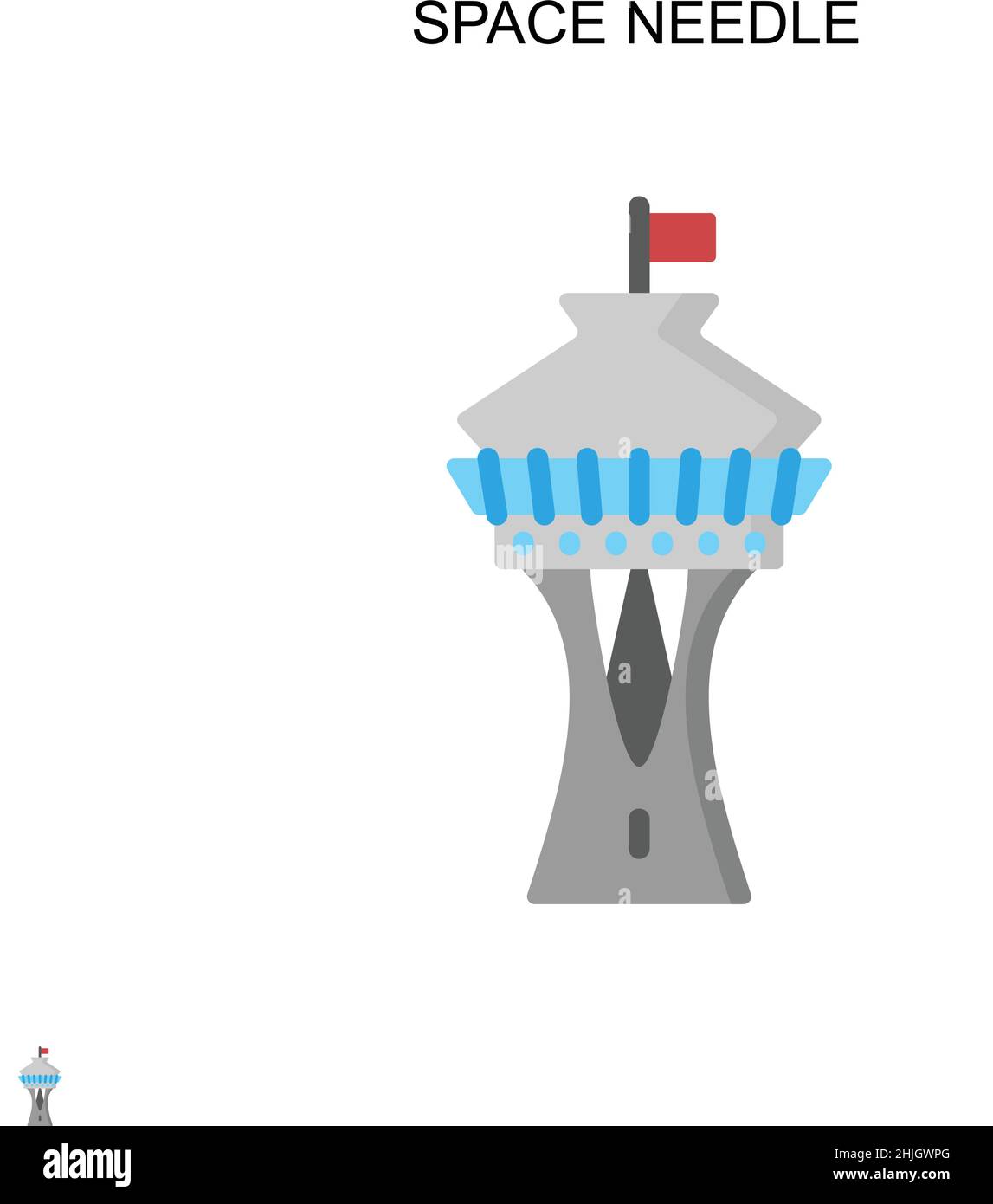 Space needle Simple vector icon. Illustration symbol design template ...