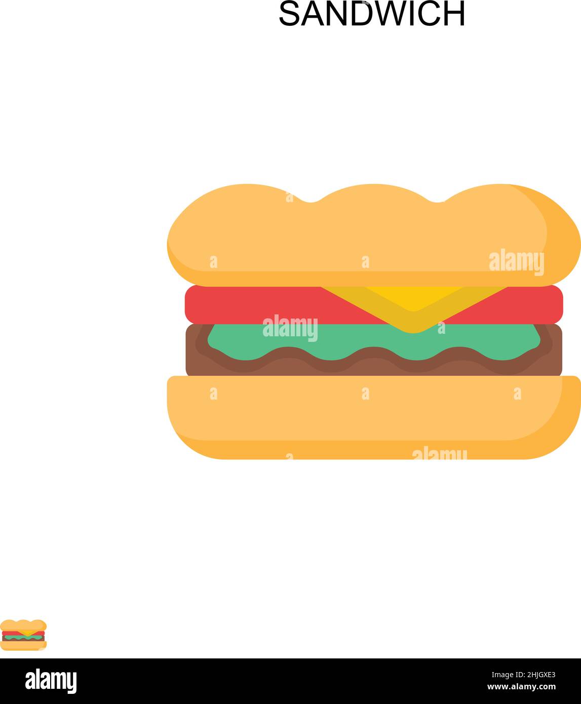 Sandwich Simple vector icon. Illustration symbol design template for ...