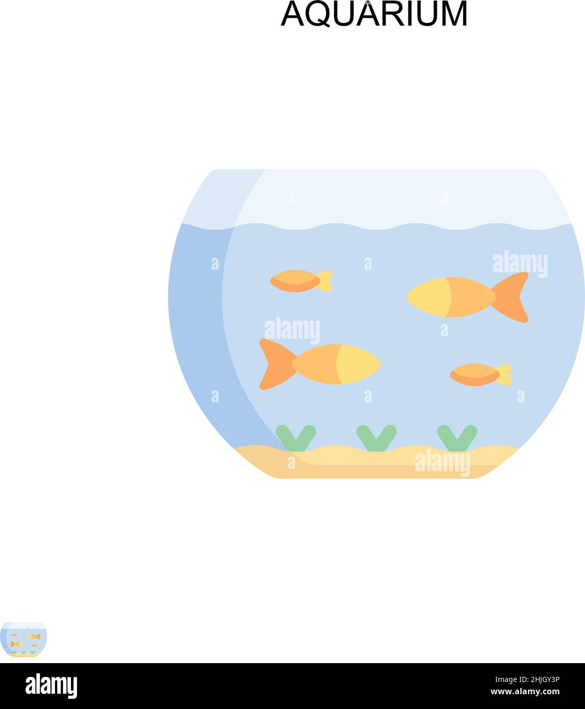 Aquarium Simple vector icon. Illustration symbol design template for ...