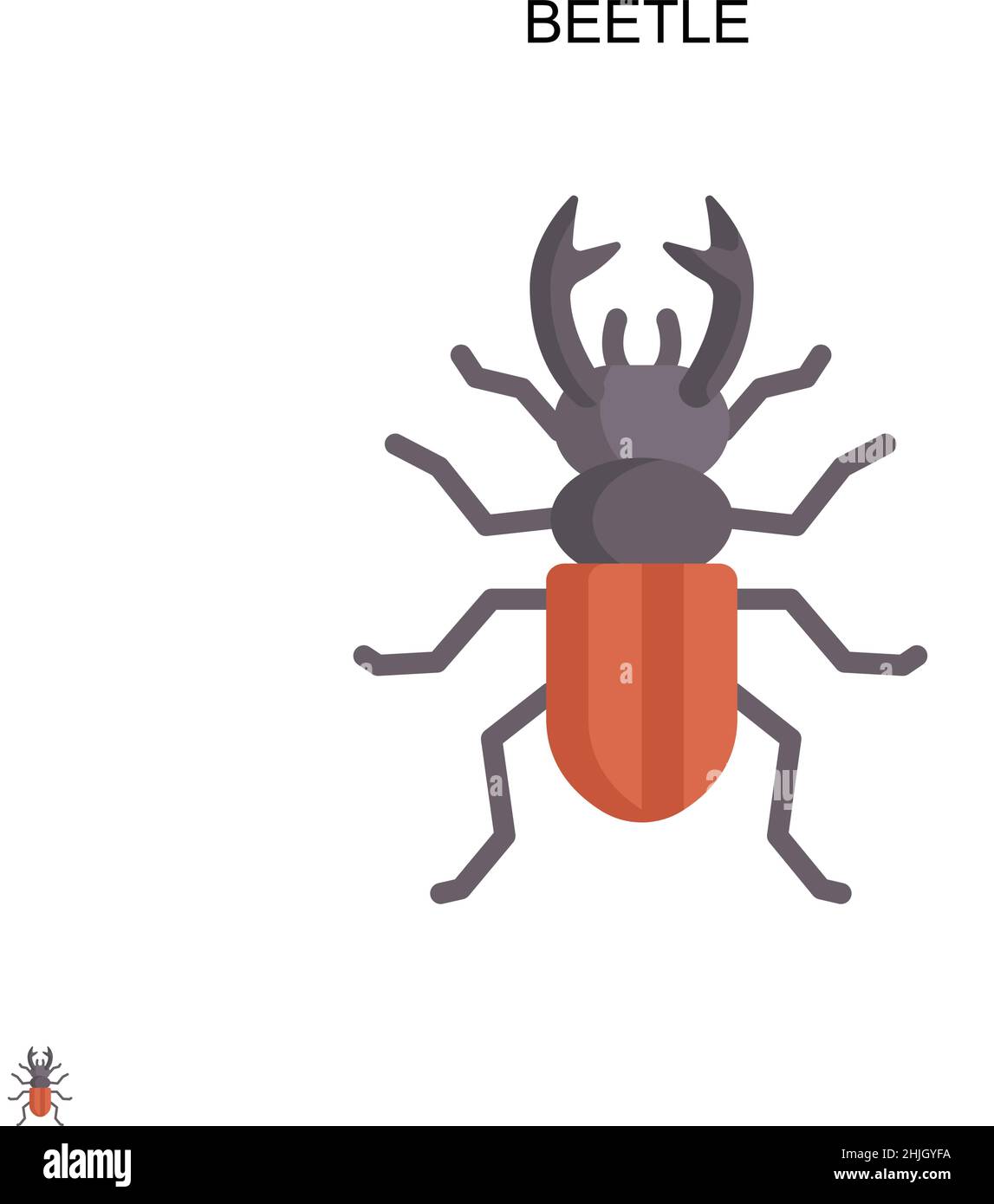 Beetle Simple vector icon. Illustration symbol design template for web ...