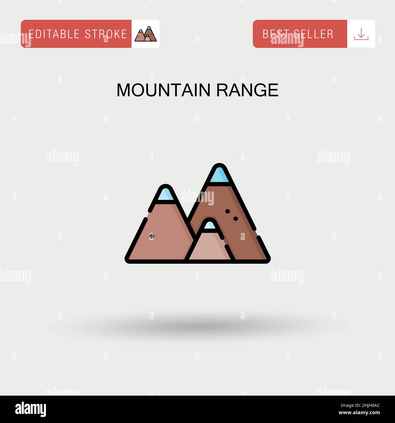 Mountain range Simple vector icon Stock Vector Image & Art - Alamy