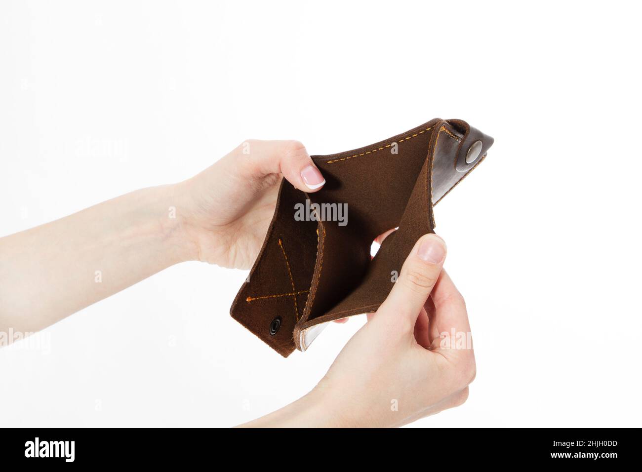 Female showing empty wallet hi-res stock photography and images - Alamy