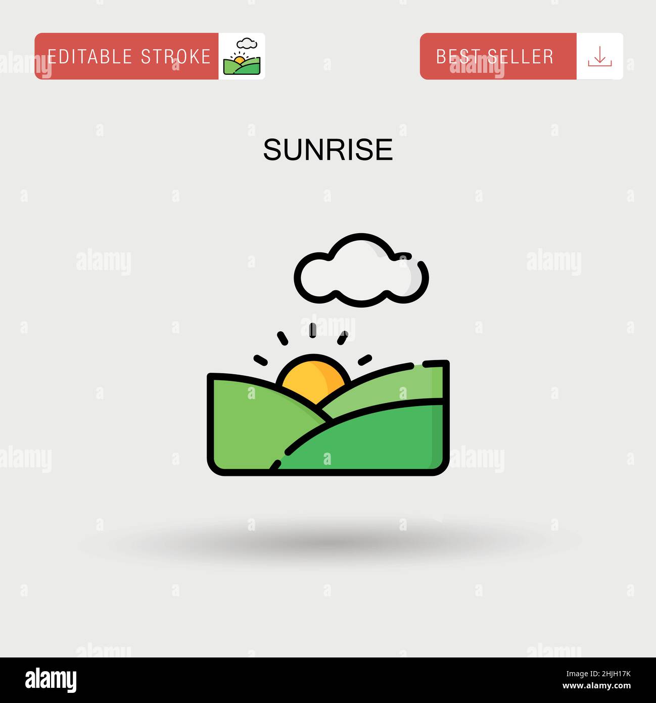 Sunrise Simple vector icon Stock Vector Image & Art - Alamy