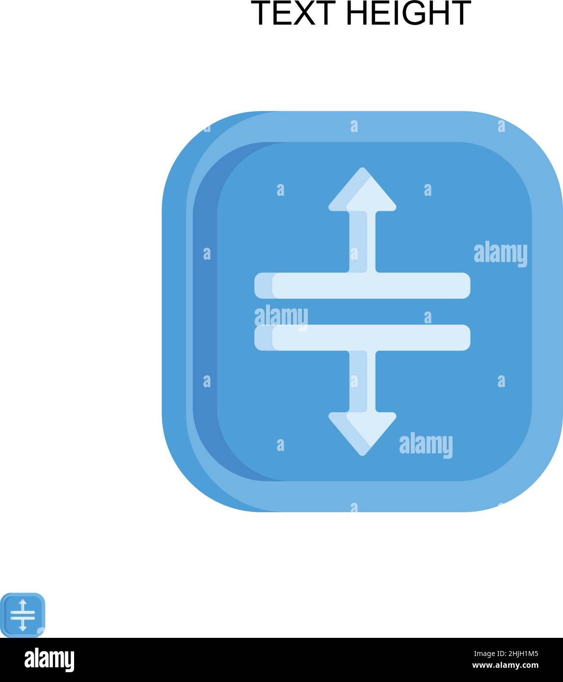 Text height Simple vector icon. Illustration symbol design template for ...