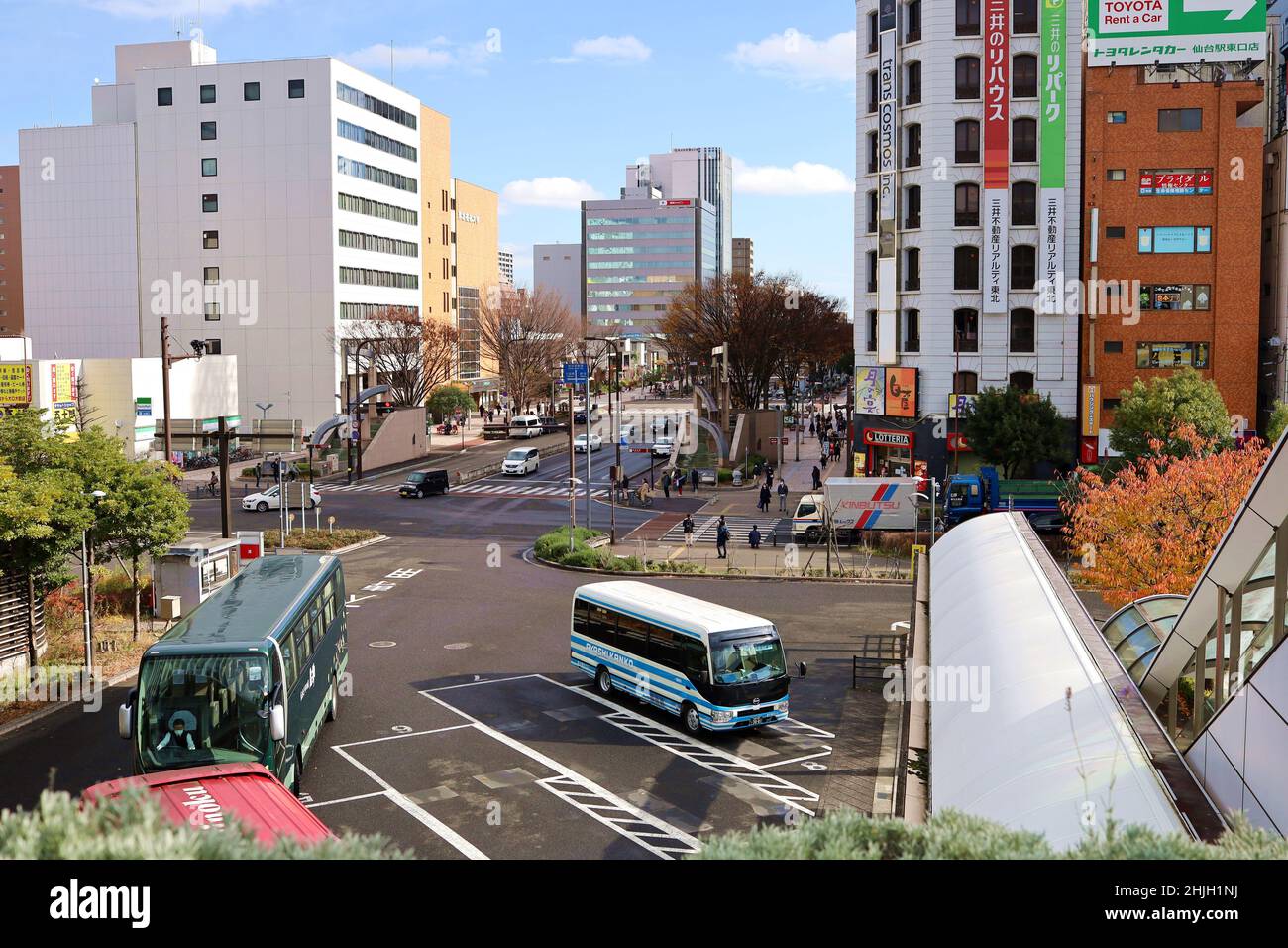 Sendai City, Miyagi Prefecture Japan, December 2021. Around the east ...
