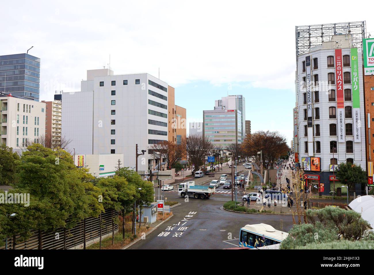 Sendai City, Miyagi Prefecture Japan, December 2021. Around the east ...