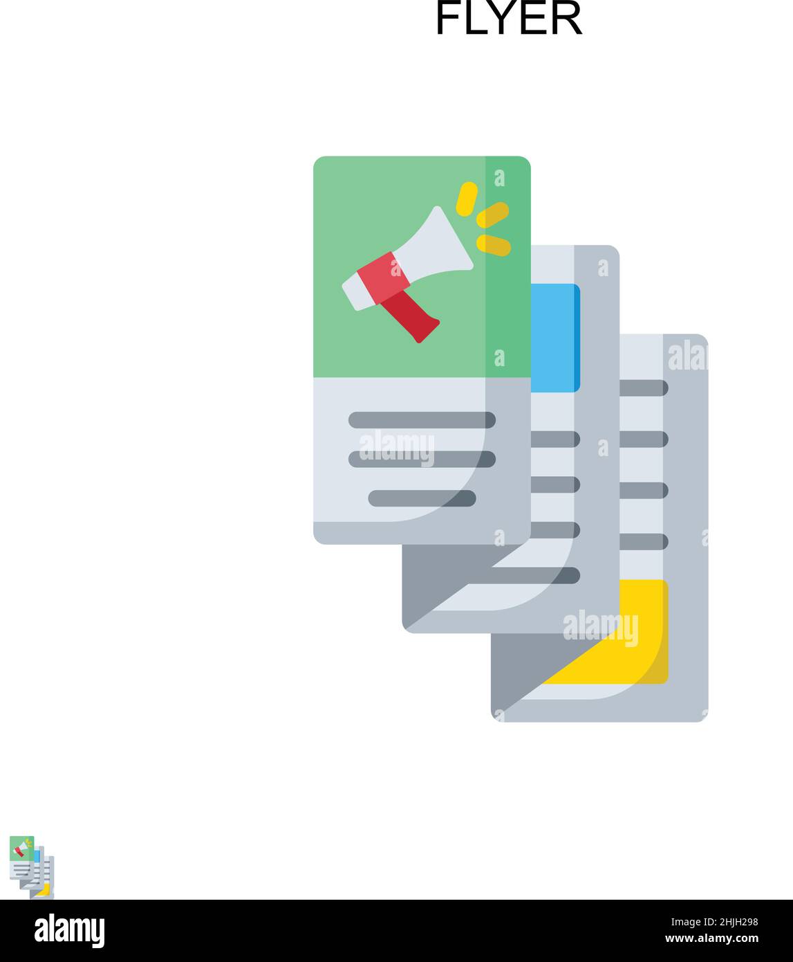 Flyer Simple vector icon. Illustration symbol design template for web ...