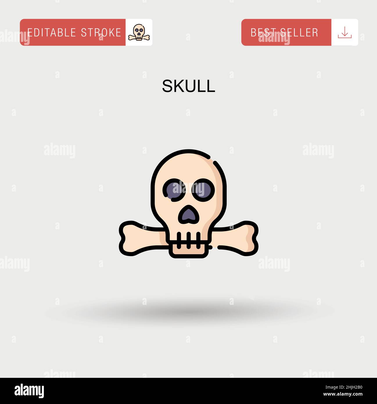 Skull Simple vector icon Stock Vector Image & Art - Alamy