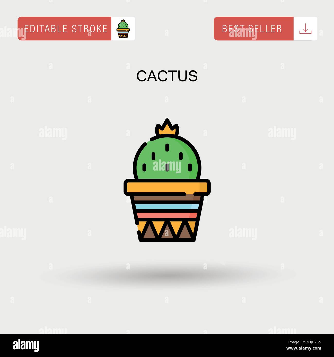 Cactus Simple vector icon Stock Vector Image & Art - Alamy
