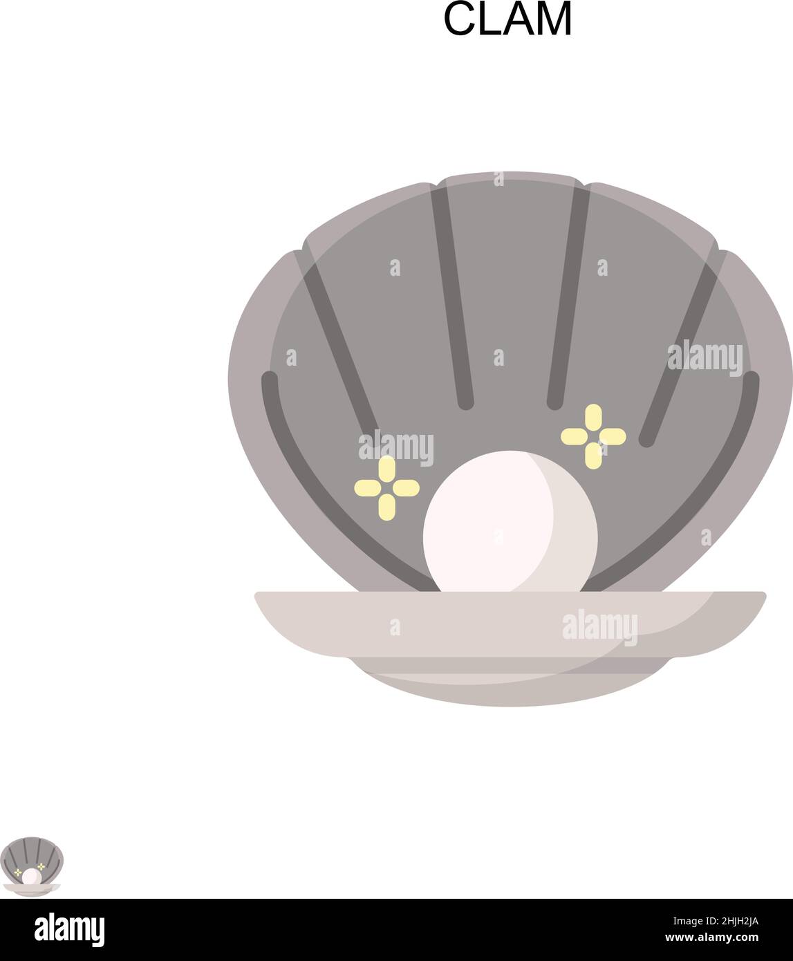 Clam Simple vector icon. Illustration symbol design template for web ...