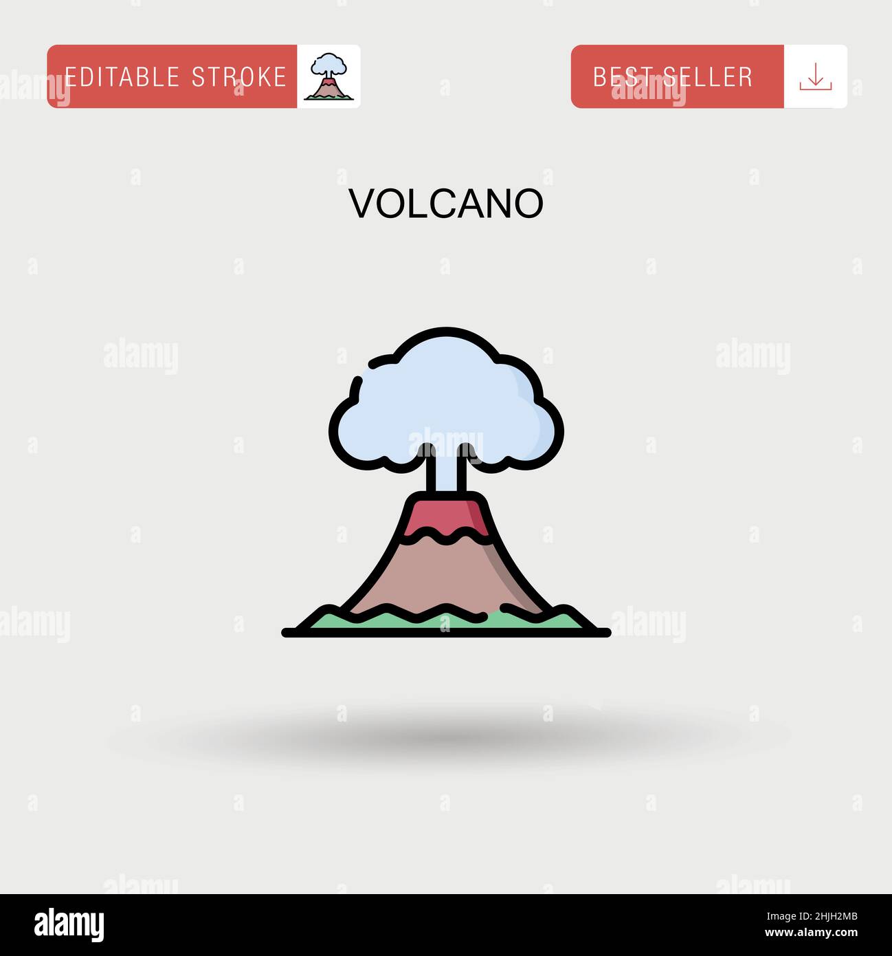 Volcano Simple vector icon Stock Vector Image & Art - Alamy