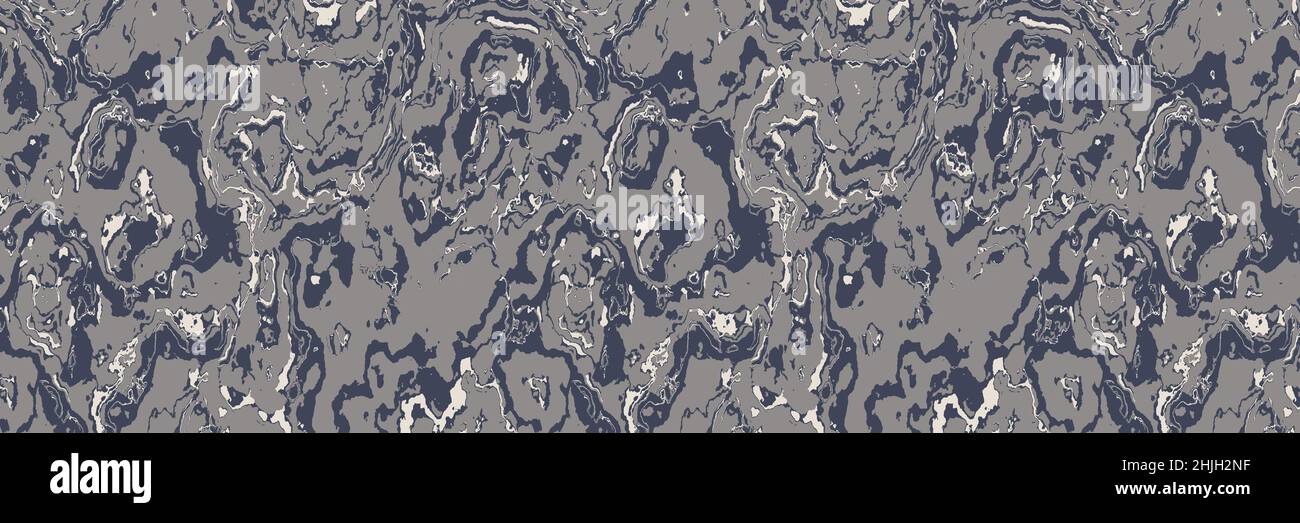 Grey tonal marbled seamless border texture. Irregular pale ink blotch ...