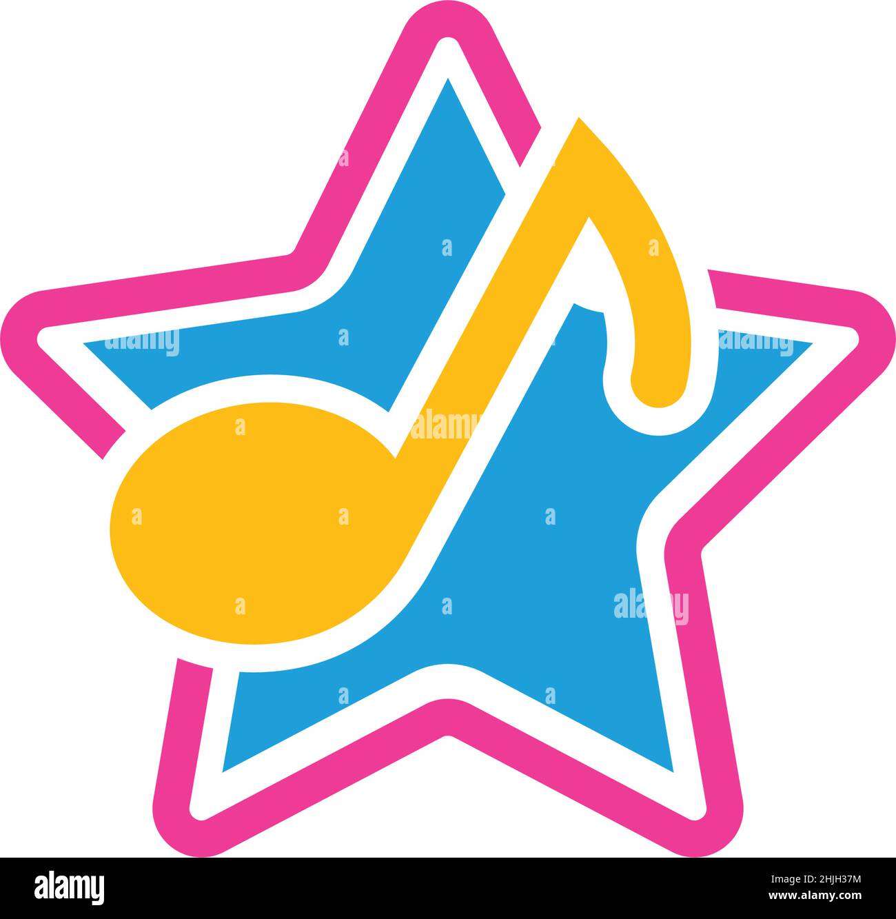 Music note star icon Cut Out Stock Images & Pictures - Alamy
