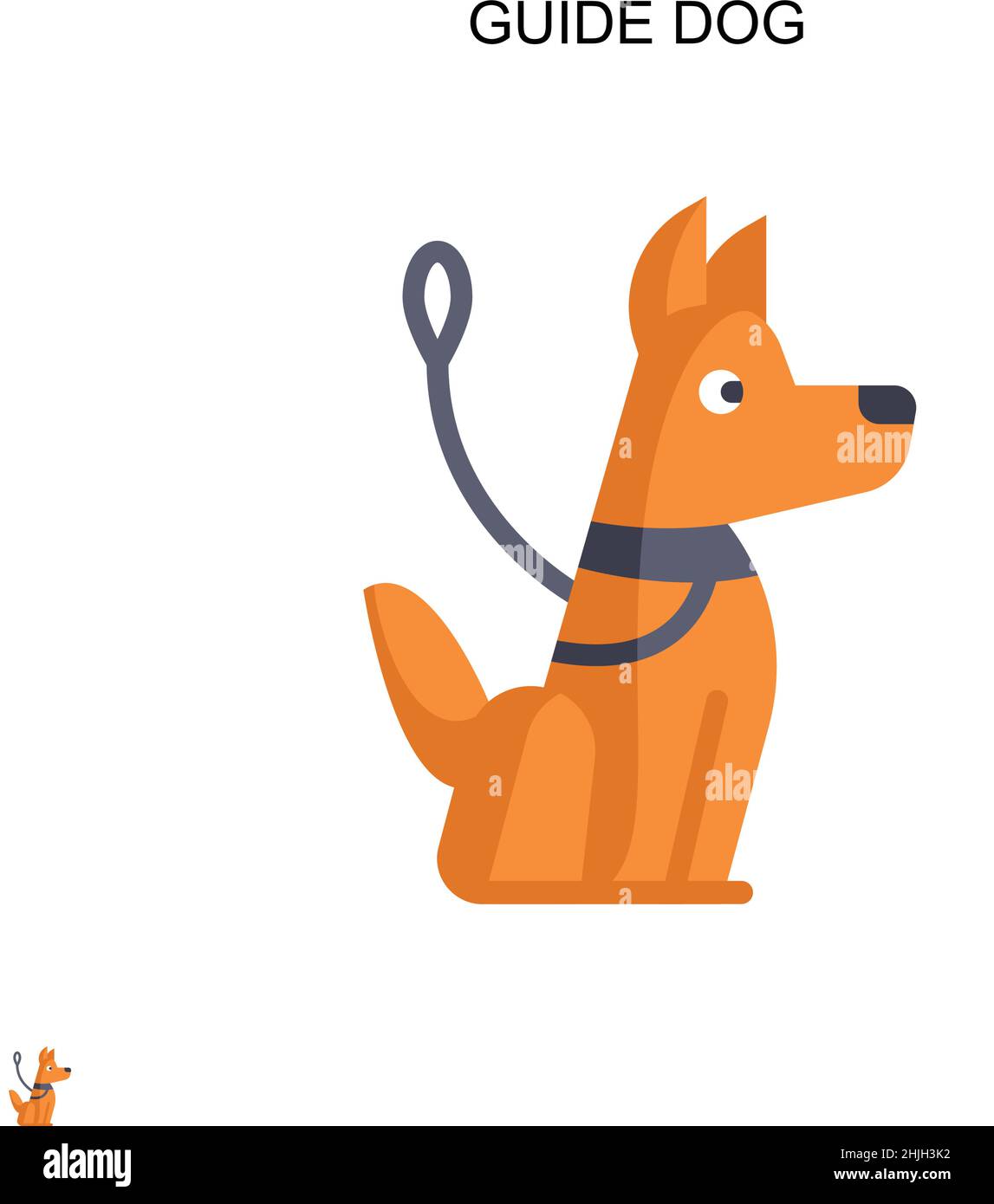 Guide dog Simple vector icon. Illustration symbol design template for ...