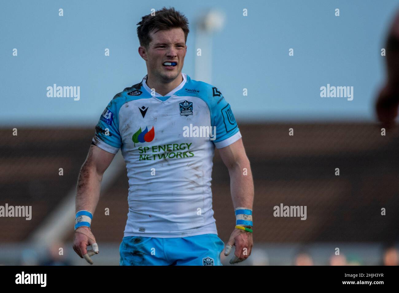George Horne of Glasgow looks on during the United Rugby Championship ...