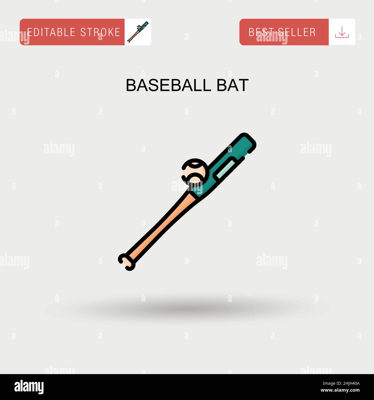 Baseball bat Simple vector icon Stock Vector Image & Art - Alamy