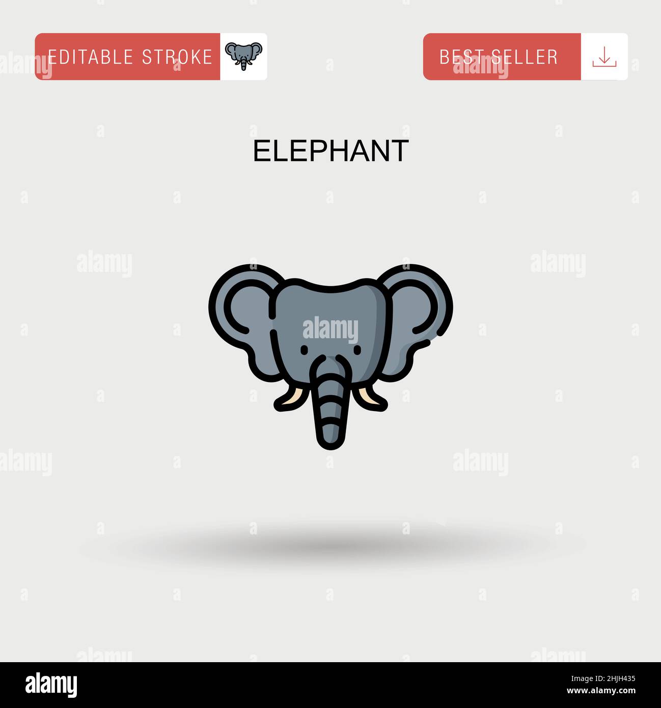 Elephant Simple vector icon Stock Vector Image & Art - Alamy