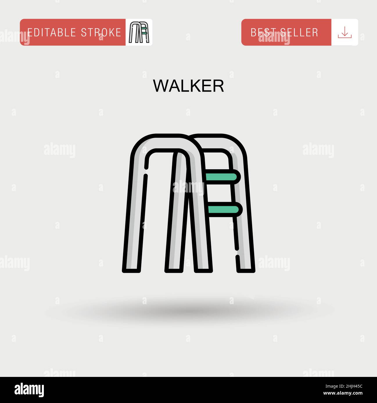 Old man with walker Stock Vector Images - Alamy