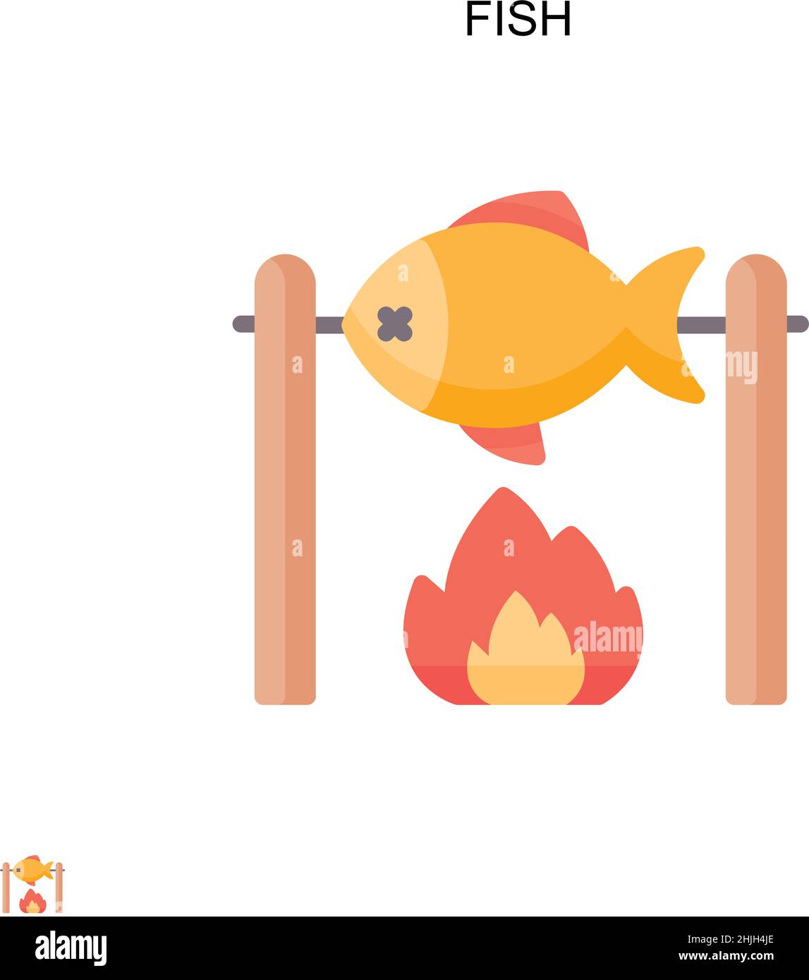 Fish Simple vector icon. Illustration symbol design template for web ...