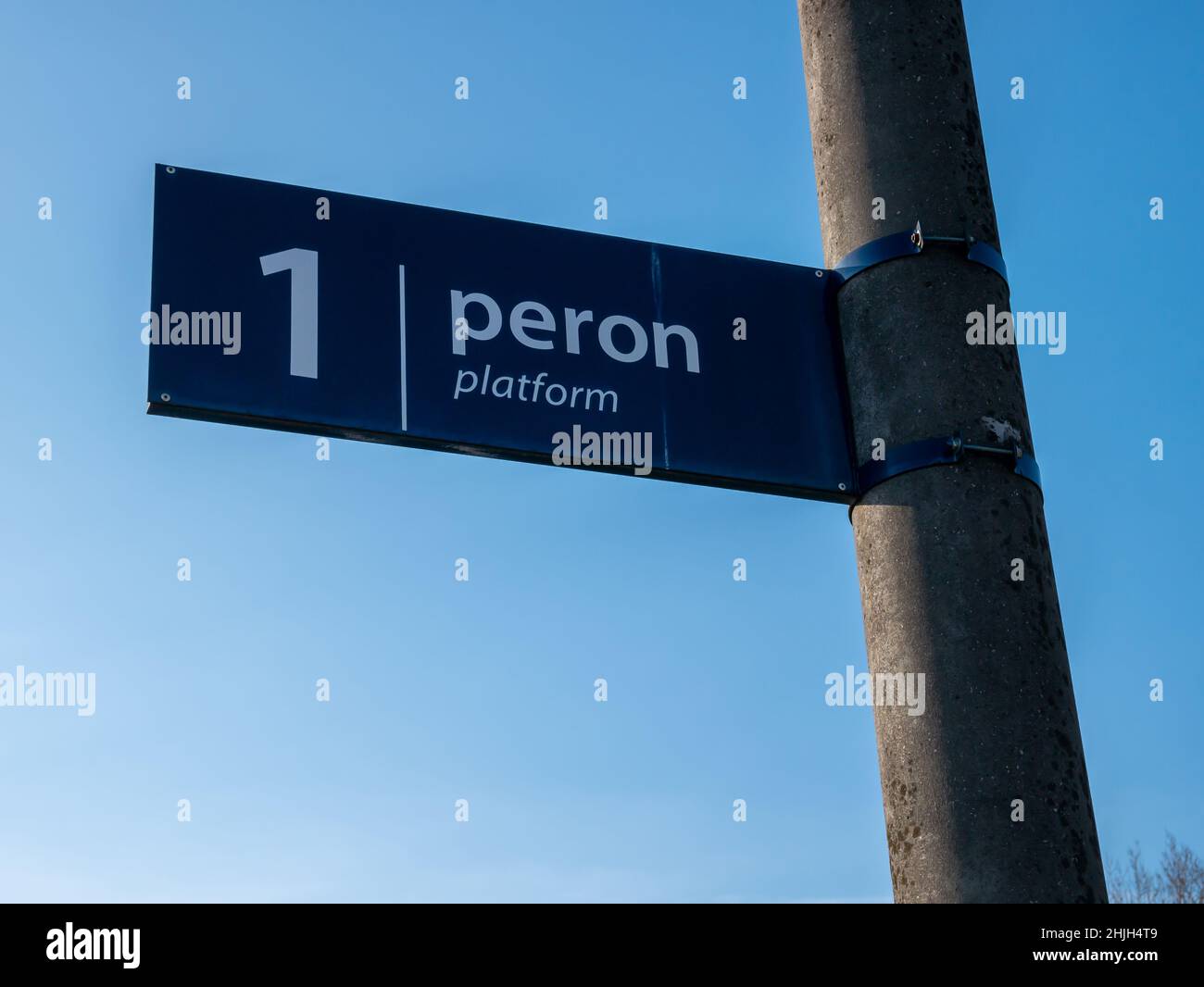 Railroad station sign board hi-res stock photography and images - Alamy