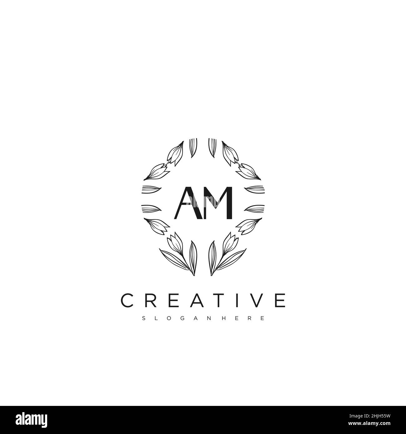 AM Initial Letter Flower Logo Template Vector premium vector Stock ...