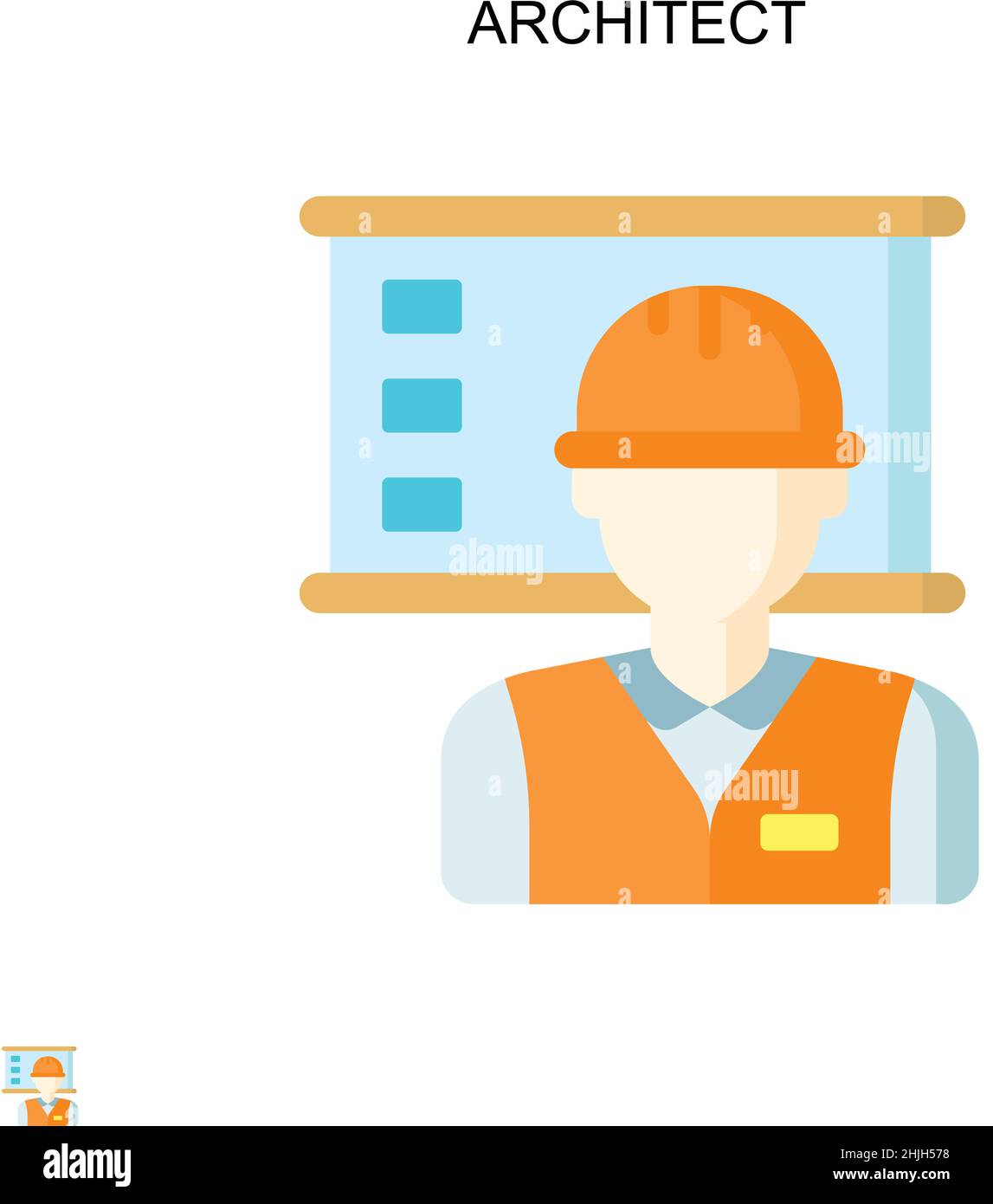 Architect Simple vector icon. Illustration symbol design template for ...