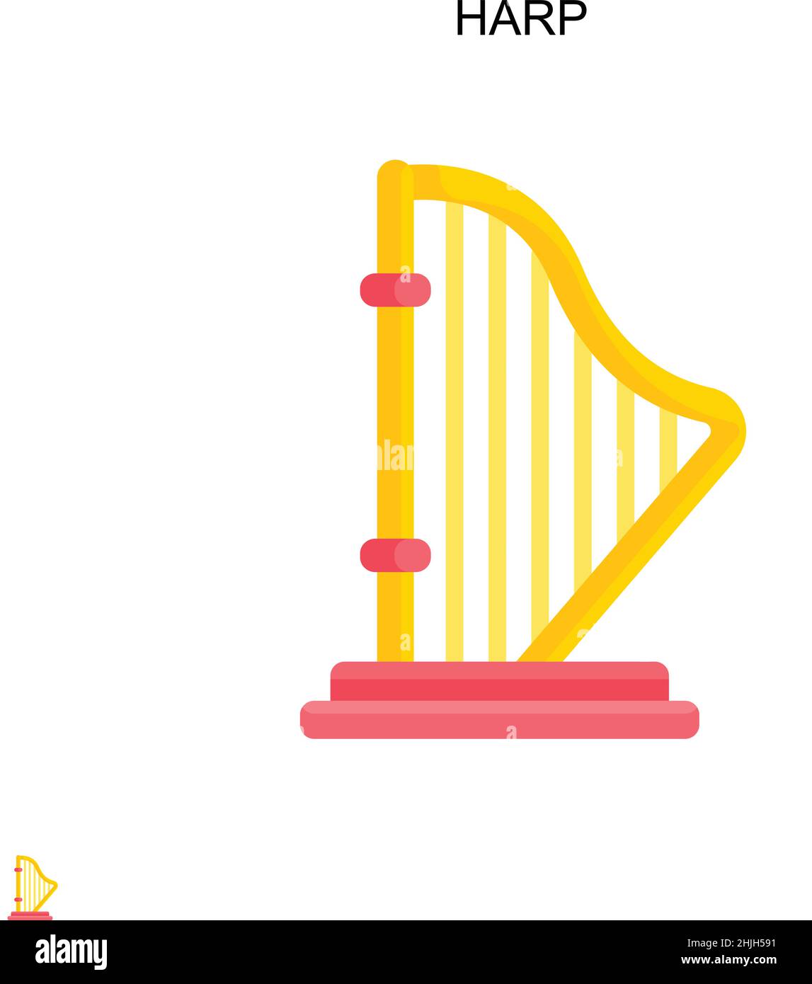 Harp Simple vector icon. Illustration symbol design template for web ...