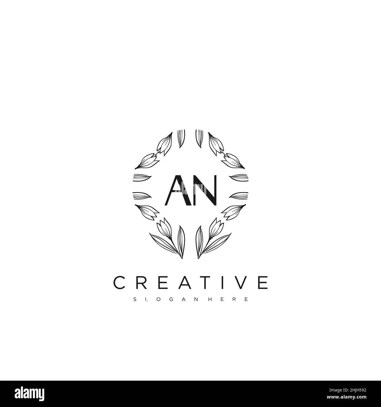 AN Initial Letter Flower Logo Template Vector premium vector Stock ...