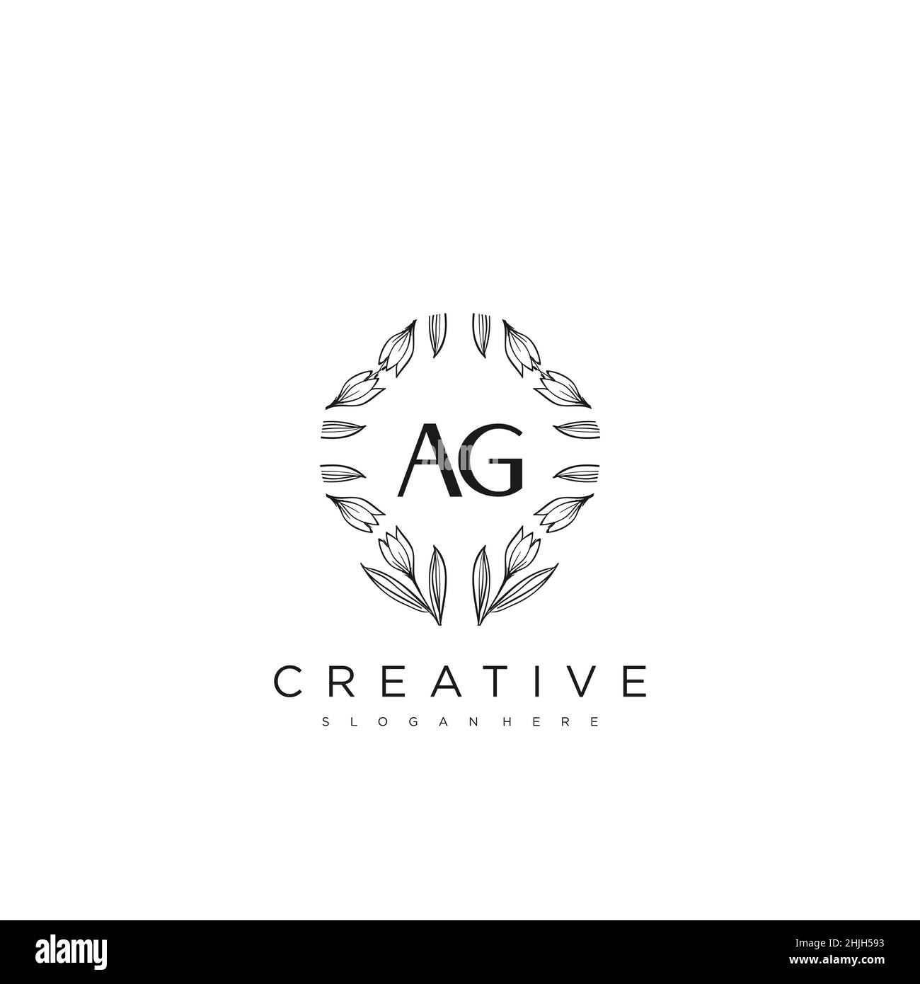 AG Initial Letter Flower Logo Template Vector premium vector Stock ...