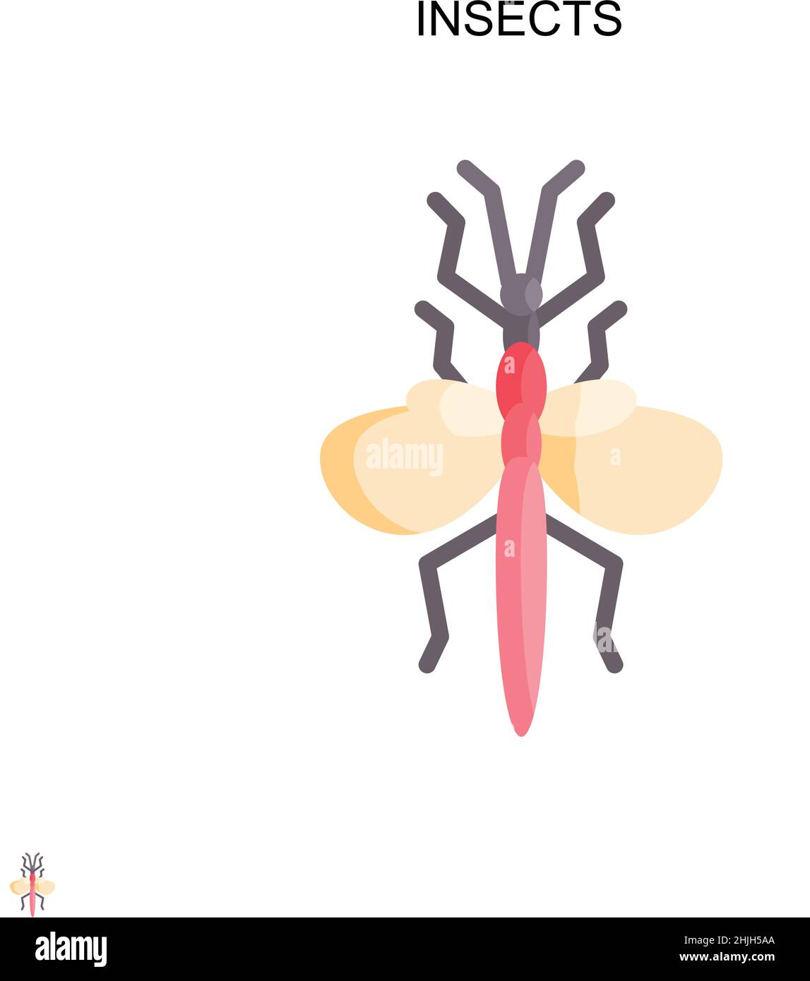 Insects Simple vector icon. Illustration symbol design template for web ...