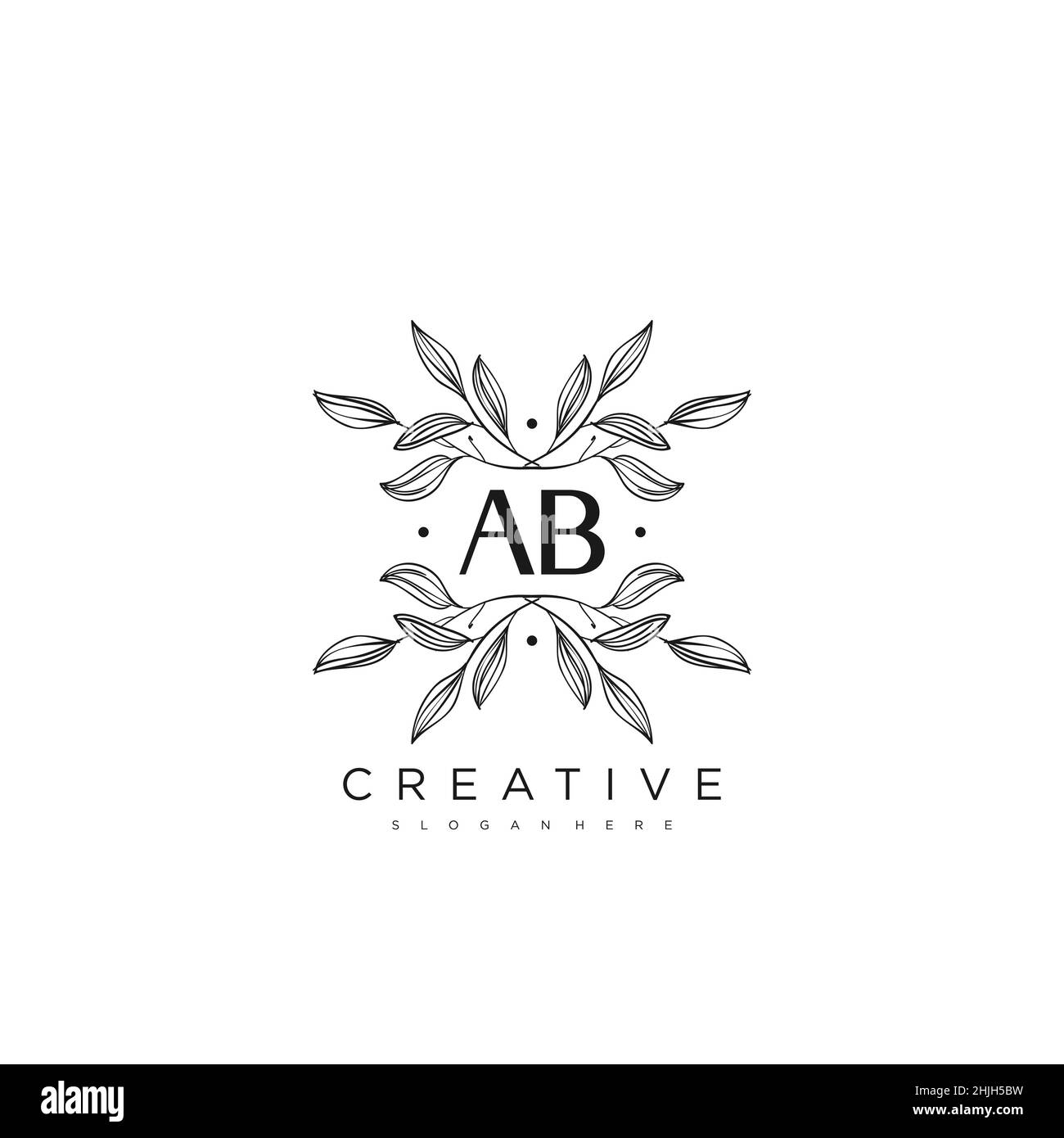 AB Initial Letter Flower Logo Template Vector premium vector Stock ...