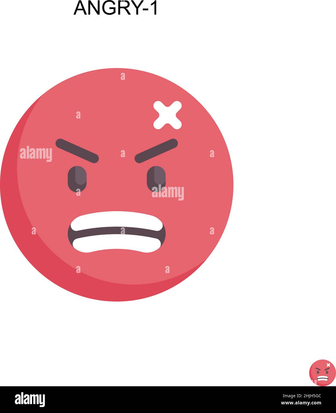 Angry-1 Simple vector icon. Illustration symbol design template for web ...