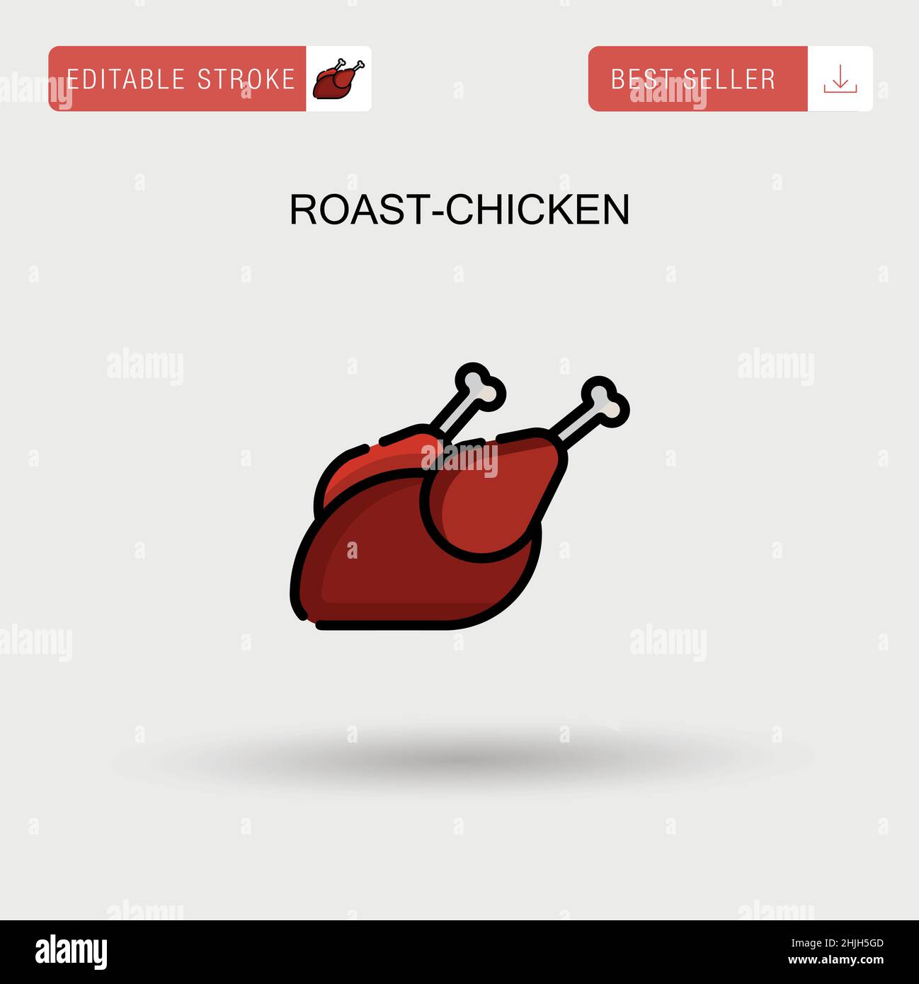 Roast-chicken Simple vector icon Stock Vector Image & Art - Alamy