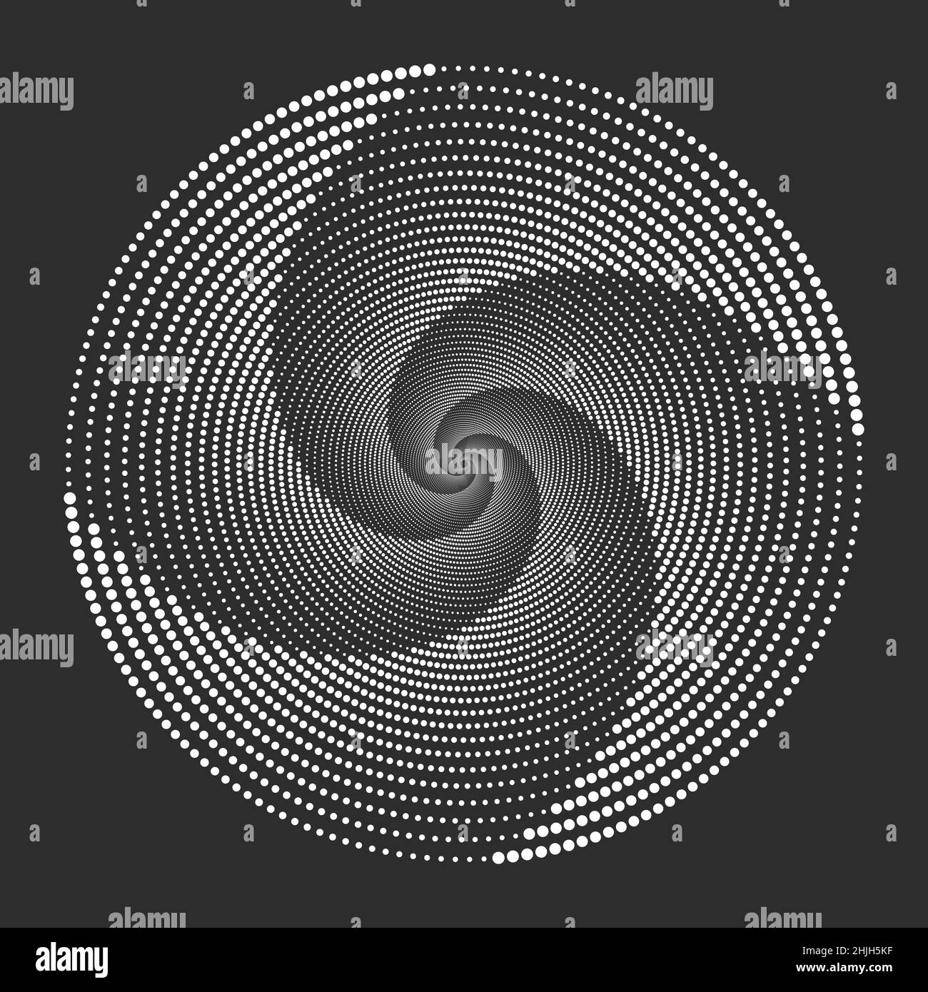 Vortex element, geometric halftone pattern. Whirlpool, spiral circle ...