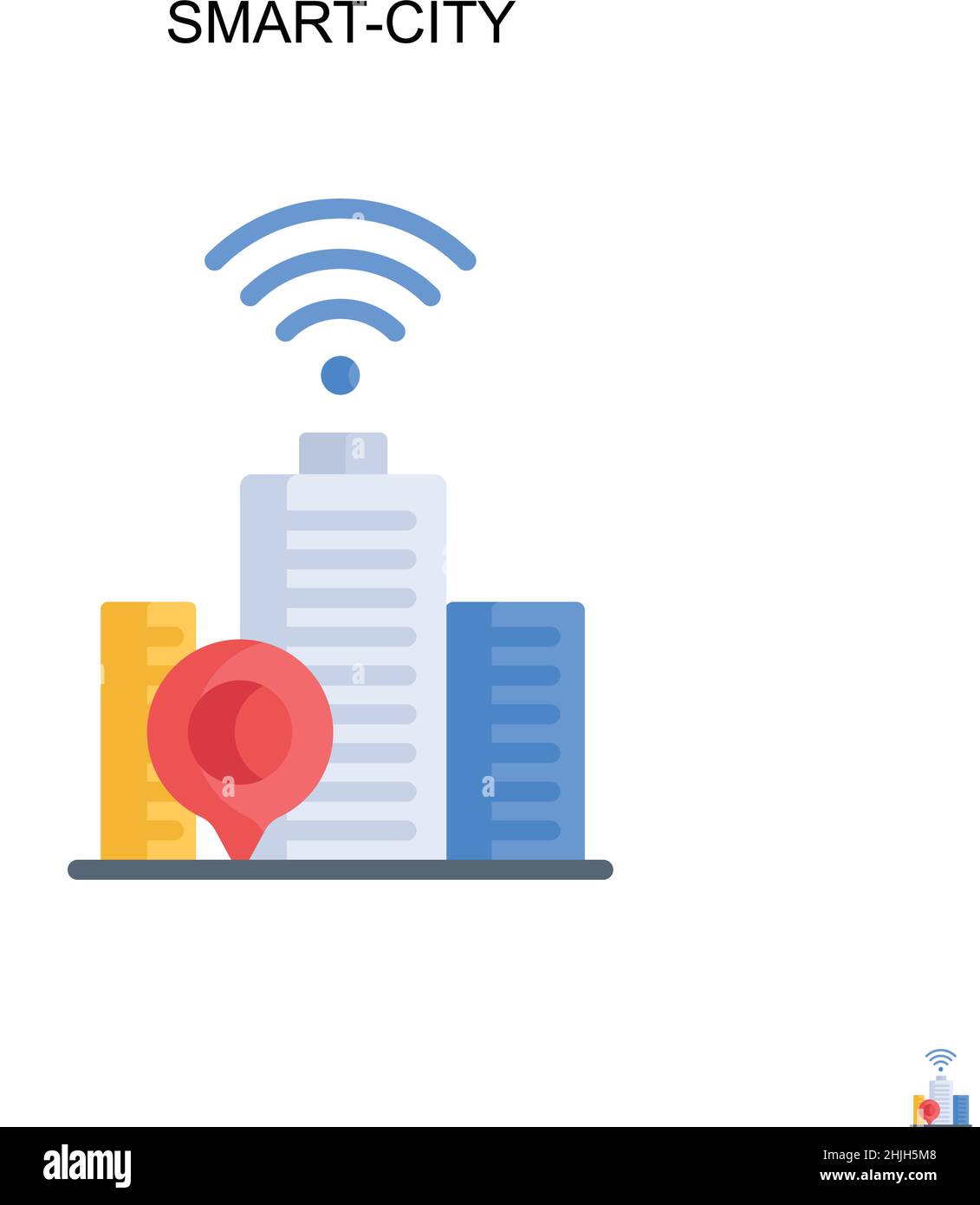 Smart-city Simple vector icon. Illustration symbol design template for ...