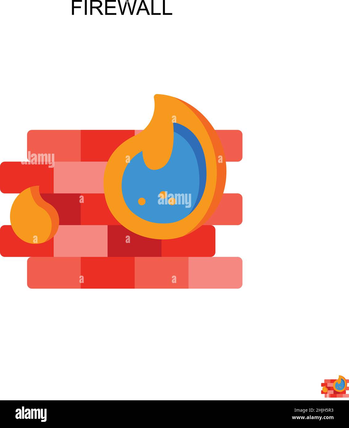 Firewall Simple vector icon. Illustration symbol design template for ...