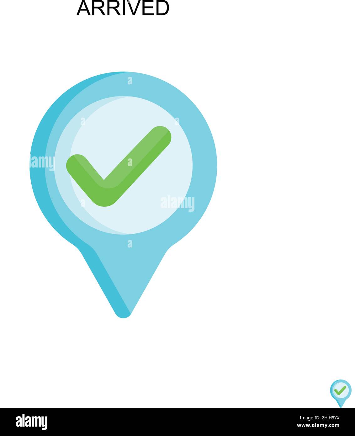 Arrived Simple vector icon. Illustration symbol design template for web ...