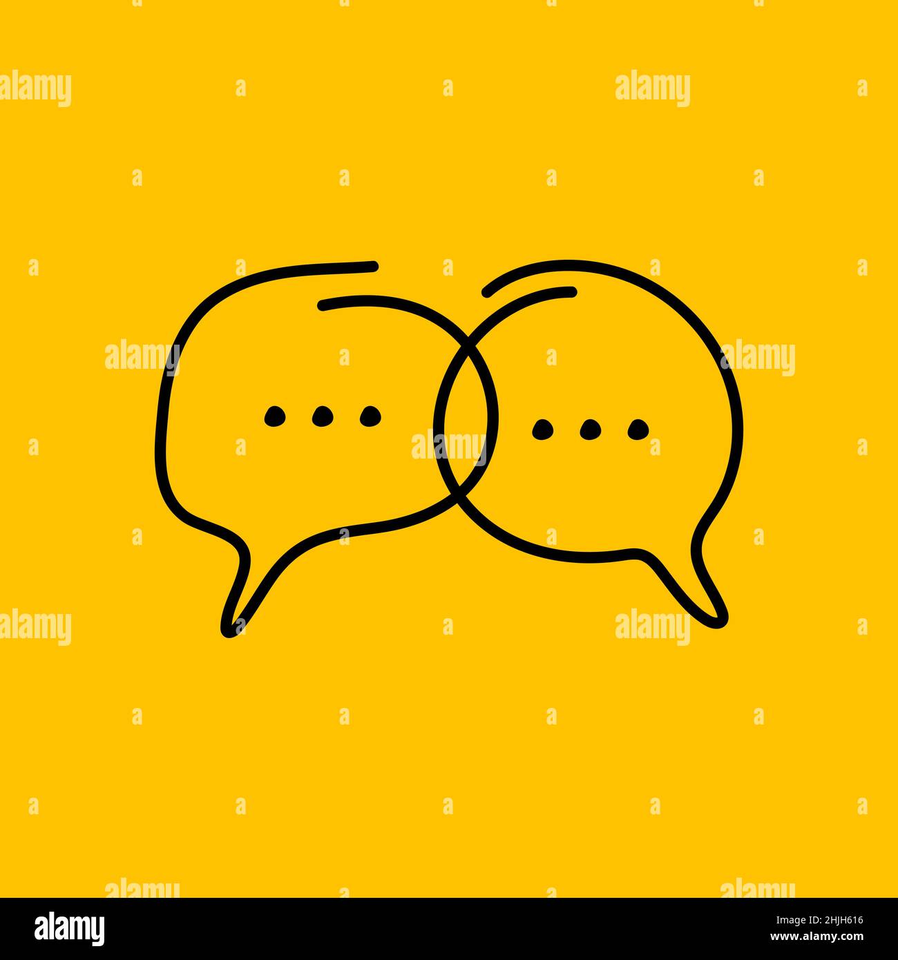 Communication icon, two bubbles of information Stock Vector Image & Art ...