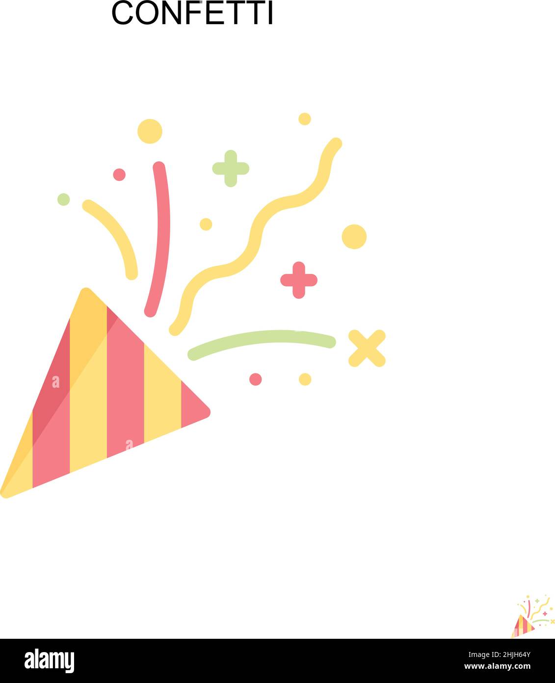 Confetti Simple vector icon. Illustration symbol design template for ...