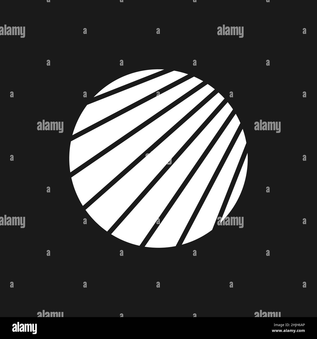 Retrowave sun, sunset or sunrise 1980s style. Synthwave black and white ...