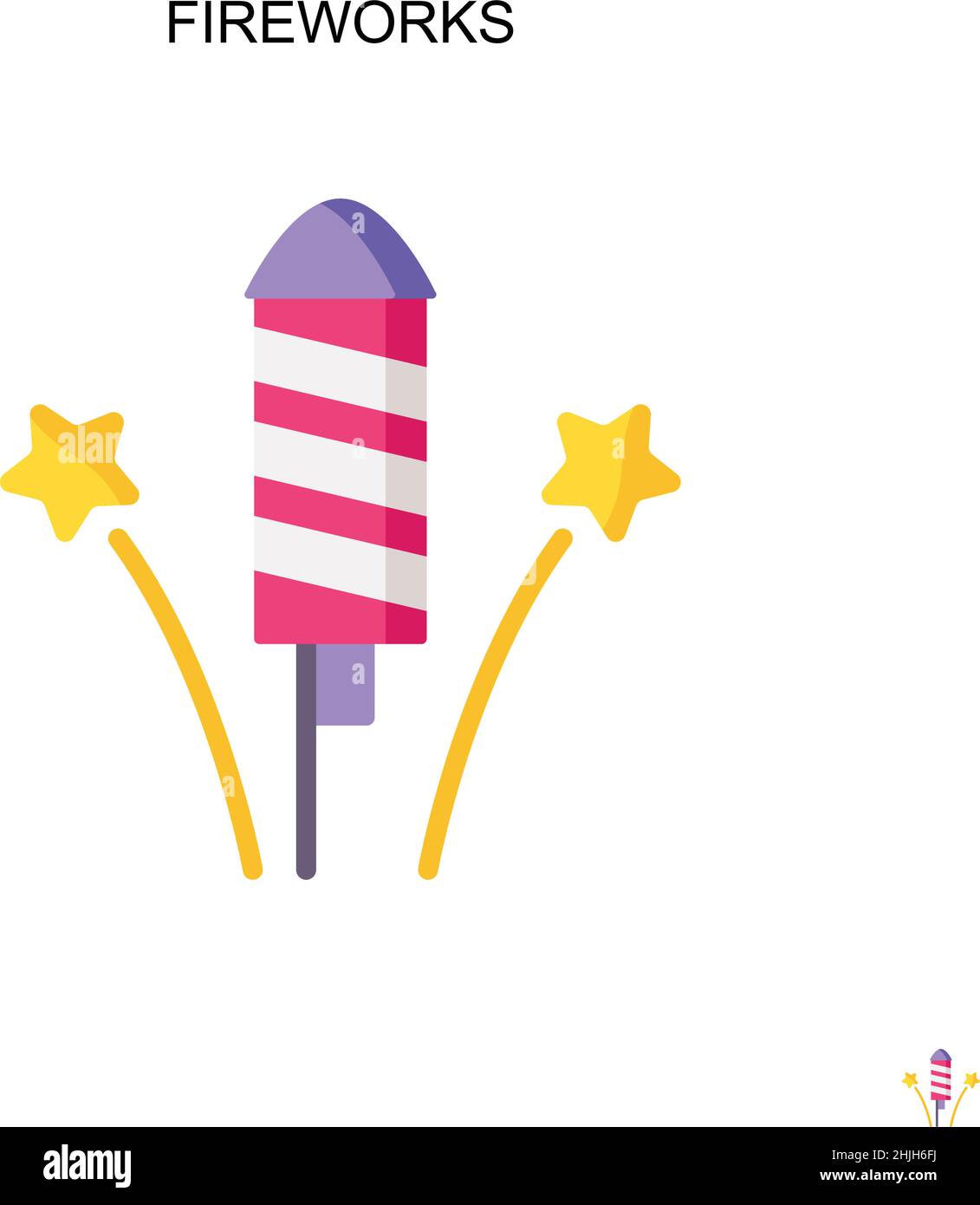 Fireworks Simple vector icon. Illustration symbol design template for ...