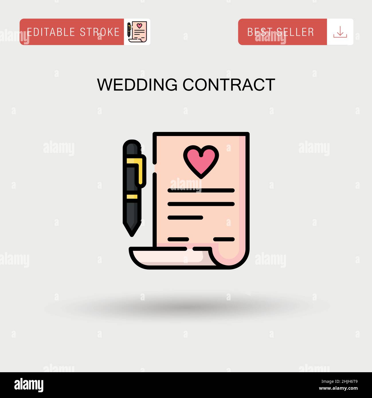 Wedding contract Simple vector icon Stock Vector Image & Art - Alamy