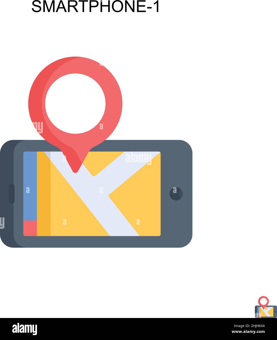 Smartphone-1 Simple vector icon. Illustration symbol design template ...