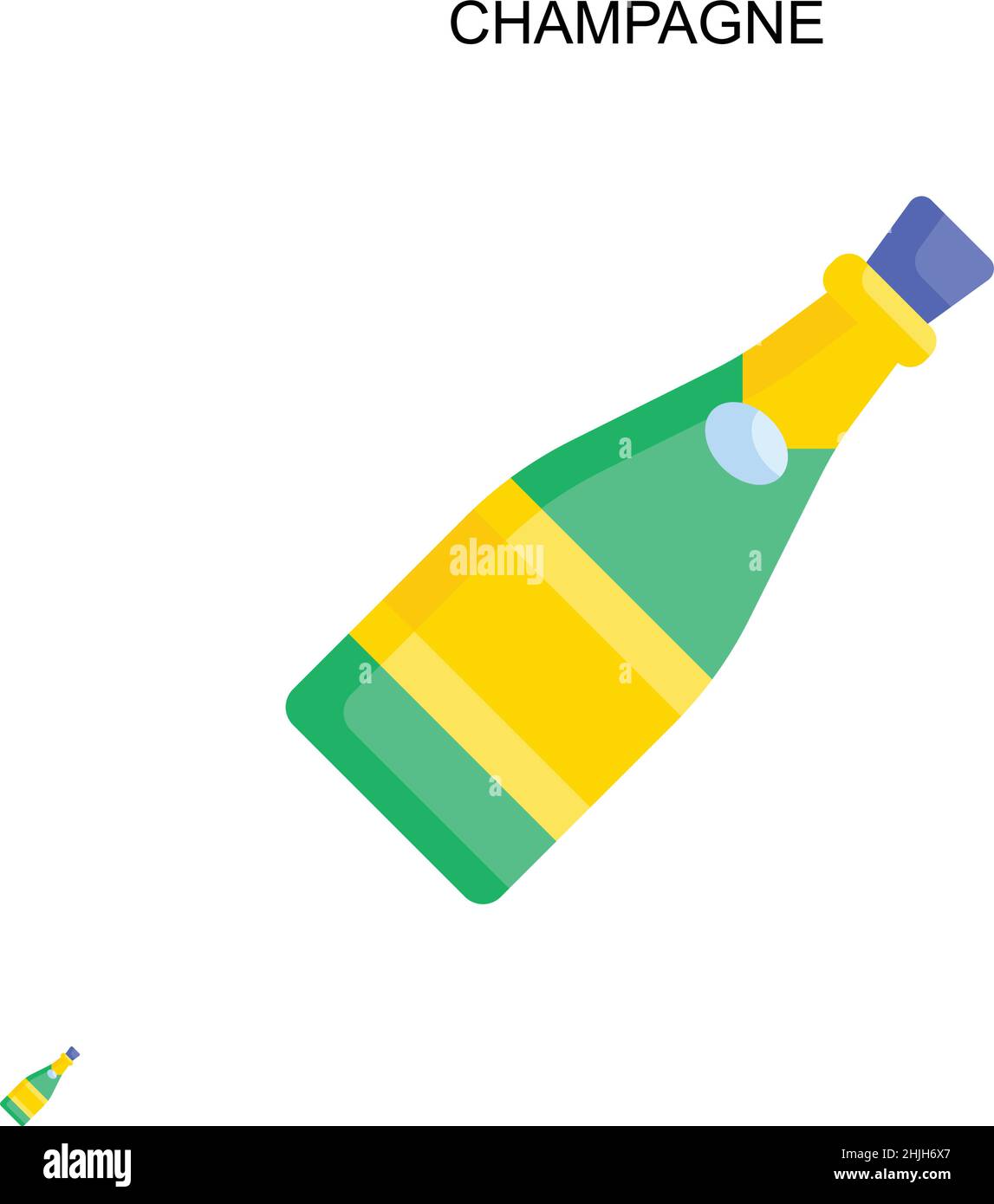 Champagne Simple vector icon. Illustration symbol design template for ...