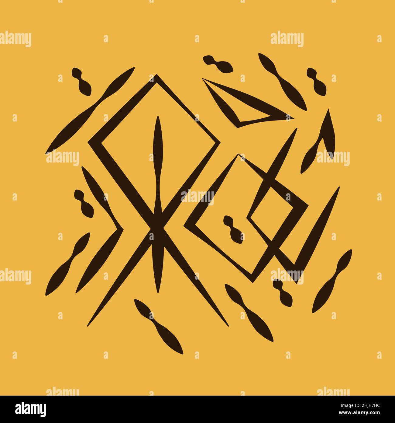 Magic runes Mystical geometry sign Alchemy mystical symbol Stock Vector ...