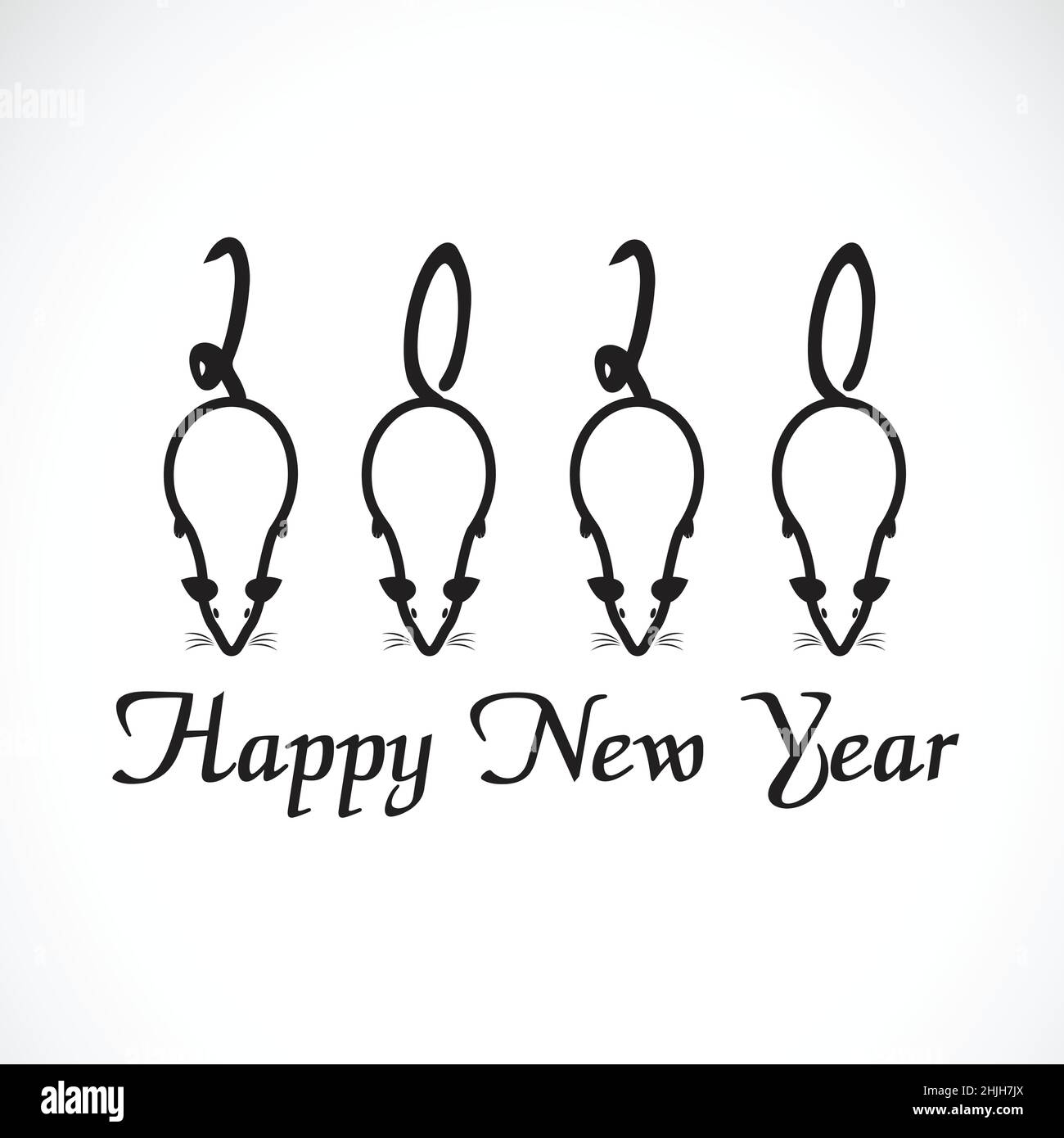 2020 Happy New Year greeting card. Vector calligraphy 2020 year of the ...