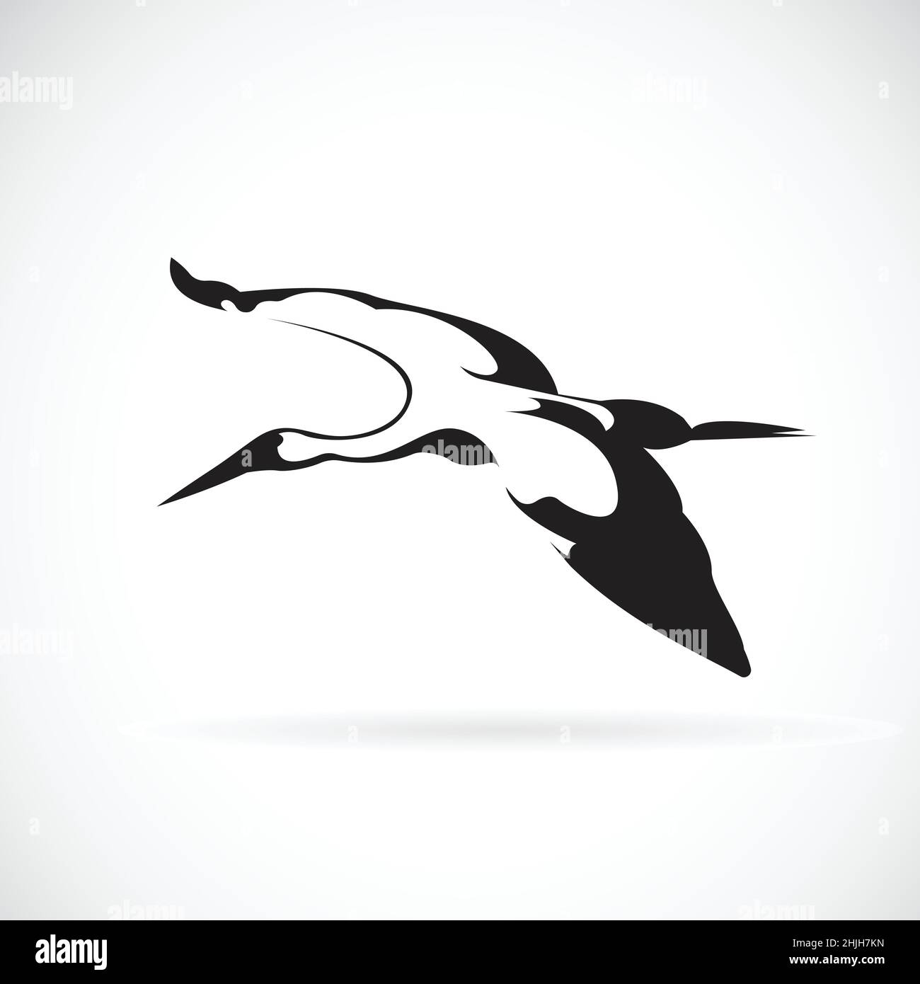 Vector of a flying stork on white background. Easy editable layered ...
